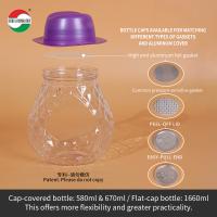 China 670ml PET Hat-Shaped Bottle with Teardrop Body and Transparent Screw Cap for sale