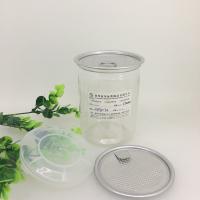China Aluminum Pull Tab Lid Clear Plastic Cylinder Containers/Food Packaging Canister for sale