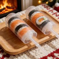 China Custom PP Plastic Sushi Roll Push Up Pop Tube Packaging Container with Lid 16.8mm to 151.3mm for sale