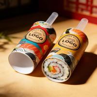 China Food Grade Eco Friendly PP Plastic Sushi Paper Roll Push Up Tube Cylinder Container with Lid 16.8mm to 151.3mm for sale