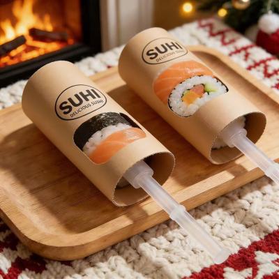 China Food Grade Eco Friendly PP Plastic Sushi Paper Roll Push Up Tube Cylinder Container with Lid 16.8mm to 151.3mm for sale