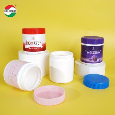 China Custom Logo White HDPE Supplement Bottle 90mm Child Resistant Cap 500ml Medicine Bottle for sale