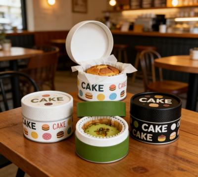 China Eco-Friendly Food Grade Paper Tube 500ml Capacity Custom Logo Baking Cake Dessert Packaging for sale