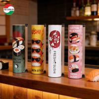 China Custom Printed Biodegradable Sushi Push Pop Paper Tube Packaging Food Grade 5000pcs MOQ for sale