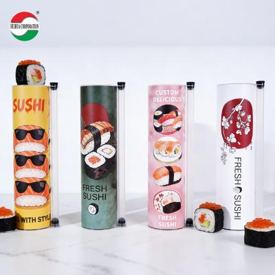 China Custom Printed Sushi Paper Tube Packaging 5000pcs Minimum Order for Restaurants Wholesalers for sale