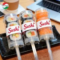 China Custom Clear PET Plastic Cylinder 100ml Screw Lid Food Grade Sushi Candy Jelly Container for sale
