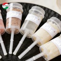 China Custom Clear PET Plastic Cylinder 100ml Screw Lid Food Grade Sushi Candy Jelly Container for sale