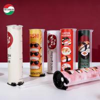 China Food Grade Biodegradable Sushi Paper Tube with Custom UV Printing for Disposable Sushi Packaging for sale
