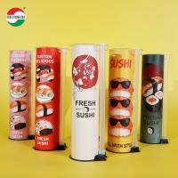 China Food Grade Biodegradable Sushi Paper Tube with Custom UV Printing for Disposable Sushi Packaging for sale
