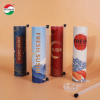 China Food Grade Eco Friendly Sushi Push Pop Paper Tube Container with Customized Logo for sale