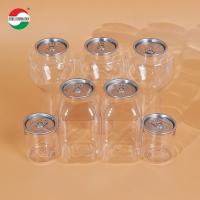 China Food Grade Clear 500ml PET Beverage Cans Empty Transparent Juice Can With Peel Off Lid for sale