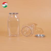 China Food Grade Clear 500ml PET Beverage Cans Empty Transparent Juice Can With Peel Off Lid for sale