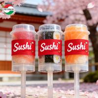 China Food Grade PP Push Up Tubes Empty Clear Plastic Push Pop Containers Custom Silk Print Logo For Sushi Mousse Cake Dessert Packaging for sale