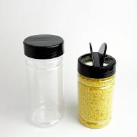 China Clear Plastic PET Seasoning Shaker Storage Jars with Black Screw Top Kitchen Accessories 100ml 170ml 250ml 400ml spice bottle for sale