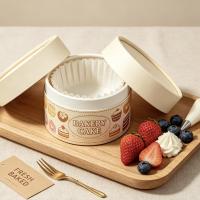 China Customized Food-Grade Baking Cake Dessert Kraft Paper Tube Packaging Luxury Cylinder Cardboard Cheesecake Box Canister for sale