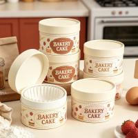 China Customized Food-Grade Baking Cake Dessert Kraft Paper Tube Packaging Luxury Cylinder Cardboard Cheesecake Box Canister for sale