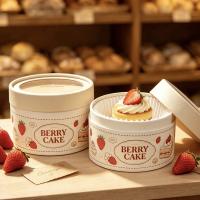 China Custom Recyclable Food Grade Cardboard Can Baking Dessert Cylinder Tiramisu Cheesecake Paper Tube Cake Packaging Box for sale