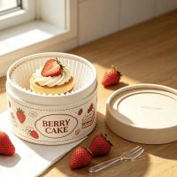 China Custom Recyclable Food Grade Cardboard Can Baking Dessert Cylinder Tiramisu Cheesecake Paper Tube Cake Packaging Box for sale