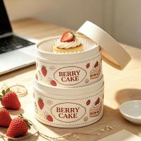 China Custom Recyclable Food Grade Cardboard Can Baking Dessert Cylinder Tiramisu Cheesecake Paper Tube Cake Packaging Box for sale