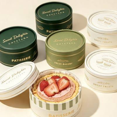 China Eco-friendly Custom Color Craft Paper Tube Box for Bakery Cake & Pastry Packaging for sale