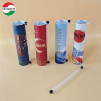 China Custom Eco-Friendly Food Grade Craft Paper Sushi Push Pop Roll Packaging Cylinder Take-away Sushi Roll Tubes Hot Stamping Logo for sale