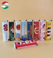 China Custom Eco-Friendly Food Grade Craft Paper Sushi Push Pop Roll Packaging Cylinder Take-away Sushi Roll Tubes Hot Stamping Logo for sale