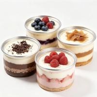 China Round Clear Plastic Cake Packaging Can with Lid for Dessert Tiramisu and Mousse Cake Display for sale