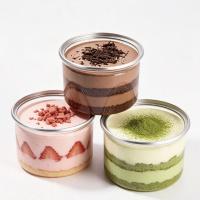 China Round Clear Plastic Cake Packaging Can with Lid for Dessert Tiramisu and Mousse Cake Display for sale