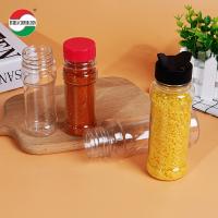 China Salt Pepper Chili Cookie Seasoning Cylinder Container Screw Cap PET Plastic Spice Jar with Screen Printing for Cookware for sale