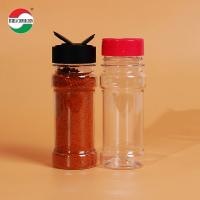China Salt Pepper Chili Cookie Seasoning Cylinder Container Screw Cap PET Plastic Spice Jar with Screen Printing for Cookware for sale