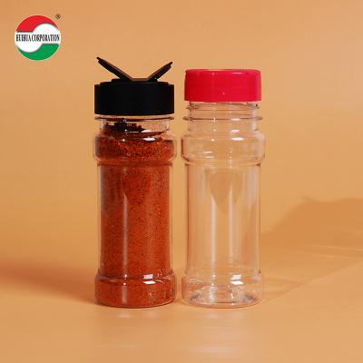 China PET Plastic Bottles Spice Containers and Seasoning Powder Jars Salt Pepper Shaker Bottle Packaging for sale