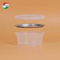 China Food Grade Clear PP Plastic High-Temperature Resistance Bowl Cylinder Jar with Easy Open Lids for Salad Lollipops Canned Food for sale
