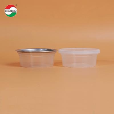 China Food Grade Clear PP Plastic High-Temperature Resistance Bowl Cylinder Jar with Easy Open Lids for Salad Lollipops Canned Food for sale