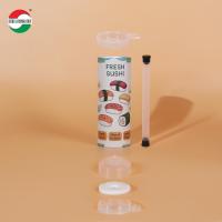 China Custom Printed Push Up Sushi Paper Tube Packaging Food Grade Cylinder Can With Soy Sauce Tube Holder for sale