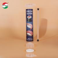 China Custom Printed Push Up Sushi Paper Tube Packaging Food Grade Cylinder Can With Soy Sauce Tube Holder for sale