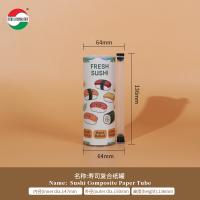 China Custom Printed Push Up Sushi Paper Tube Packaging Food Grade Cylinder Can With Soy Sauce Tube Holder for sale