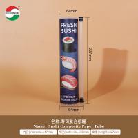 China Custom Printed Push Up Sushi Paper Tube Packaging Food Grade Cylinder Can With Soy Sauce Tube Holder for sale