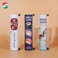 China Custom Printed Push Up Sushi Paper Tube Packaging Food Grade Cylinder Can With Soy Sauce Tube Holder for sale
