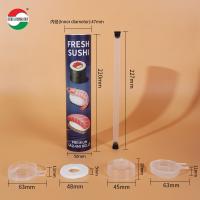 China Custom Printed Push Up Sushi Paper Tube Packaging Food Grade Cylinder Can With Soy Sauce Tube Holder for sale