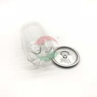 China 250ml Transparent PET Plastic Soft Drink Can with PE Lid - 18g Weight, Food Grade Packaging for sale