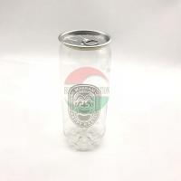 China 500ml Transparent PET Beverage Cans with Aluminum Lids - Food Grade Plastic Soda Containers 345ml Capacity for sale