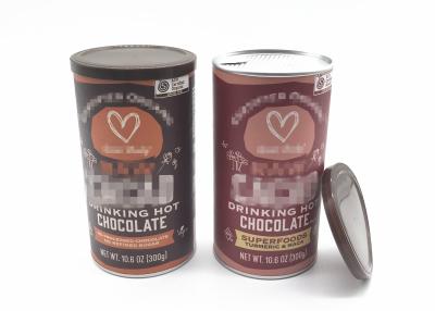 China Food Grade Airtight Paper Cans Packaging / Empty Round Paper Tube for sale