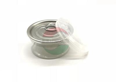 China Small Clear PET Plastic Jars 65mm Diameter Easy Open Can Custom Logo for sale
