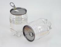 China 250ml & 355ml & 500ml Food Grade Plastic Beverage Cans with 56mm Easy-Open Aluminum Lids for sale