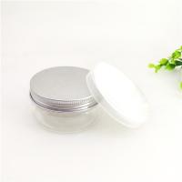 China 100ml Clear Plastic Cylinder With Aluminum Lid / Empty Cosmetic Jars for sale