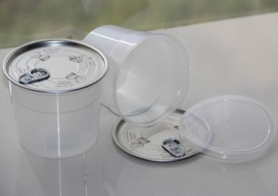 China 99mm 450ml Cup Shape Transparent PP Can with Easy Open End for Dried Food Packaging - FDA-SGS Certified for sale