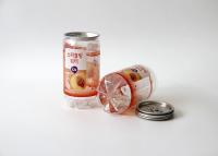 China Custom PET Beverage Cans 355ml with 4-Color Printing - 57mm Diameter Transparent Juice Bottles for sale