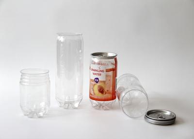China Custom PET Beverage Cans 355ml with 4-Color Printing - 57mm Diameter Transparent Juice Bottles for sale