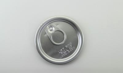 China Aluminum Easy Open PET Can Lids 56mm Diameter 0.21-0.23mm Thickness Silk Printing for sale