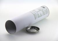 China Food Grade Paper Tube Packaging 53-124mm Diameter with Custom Printing and Movable Tin Lid for sale